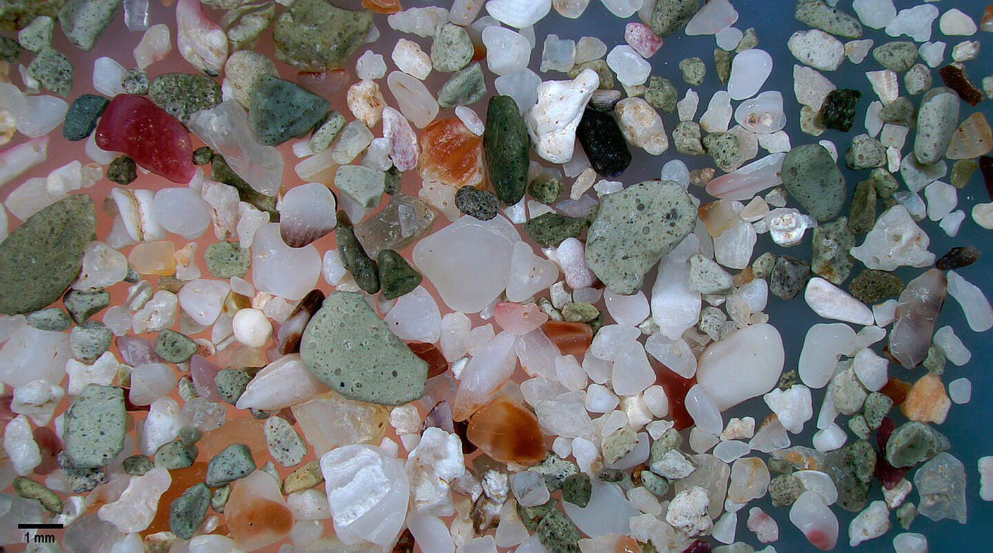 Sand Under A Microscope Magnified Sand